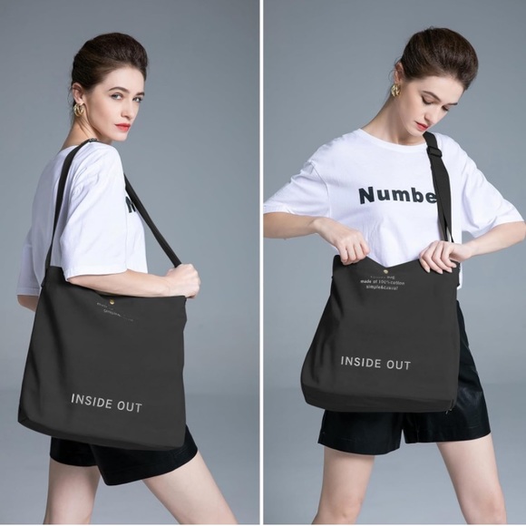 Bags | Large Canvas Tote 2 Ways Bag | Poshmark